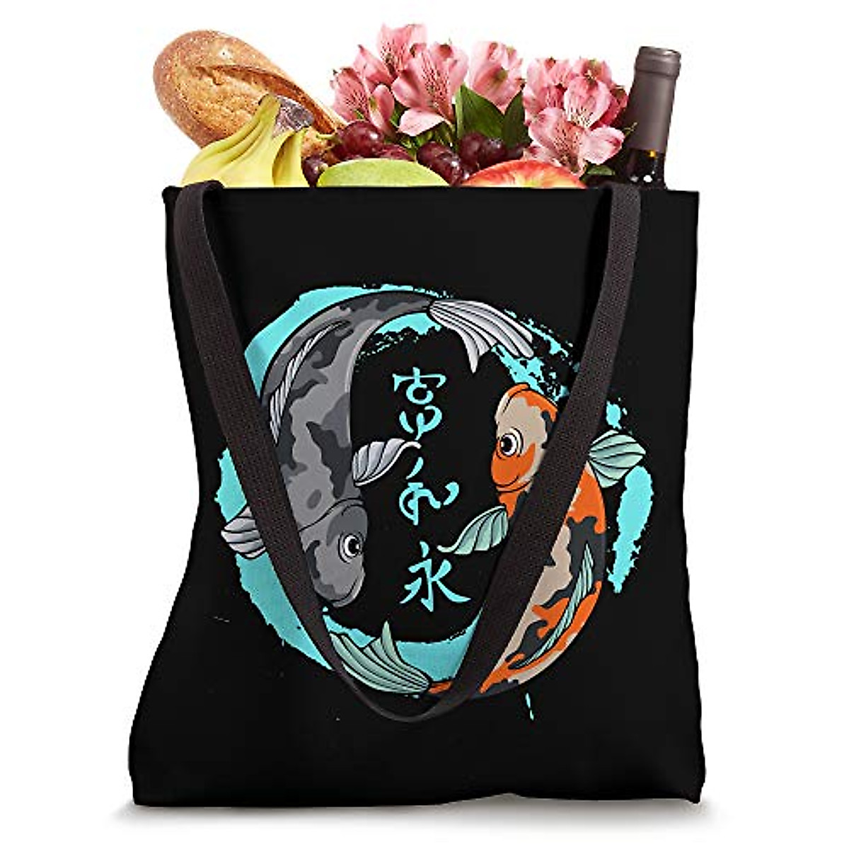 Japan Japanese Koi Carp Zen Circle Yin Yang Buddhist Yoga Tote Bag