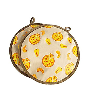 MeiLiZuRL Tortilla Warmer 12” Insulated Bag Warm Tortilla Warmer Pouch Pizza Pattern, Tortilla Warmer Container for Work Outdoor Travel Picnic, Tortilla Holder, Cloth Pouch to Keep Food