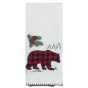 Kay Dee Designs Woodland Bear Applique Tea Kitchen Towel, 18" x 28", Various