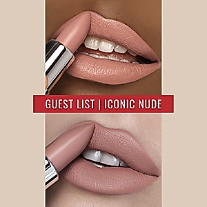 Runway Rogue 90s Vibe Lipstick, Moisturizing Matte Nude Lipstick, Guest List