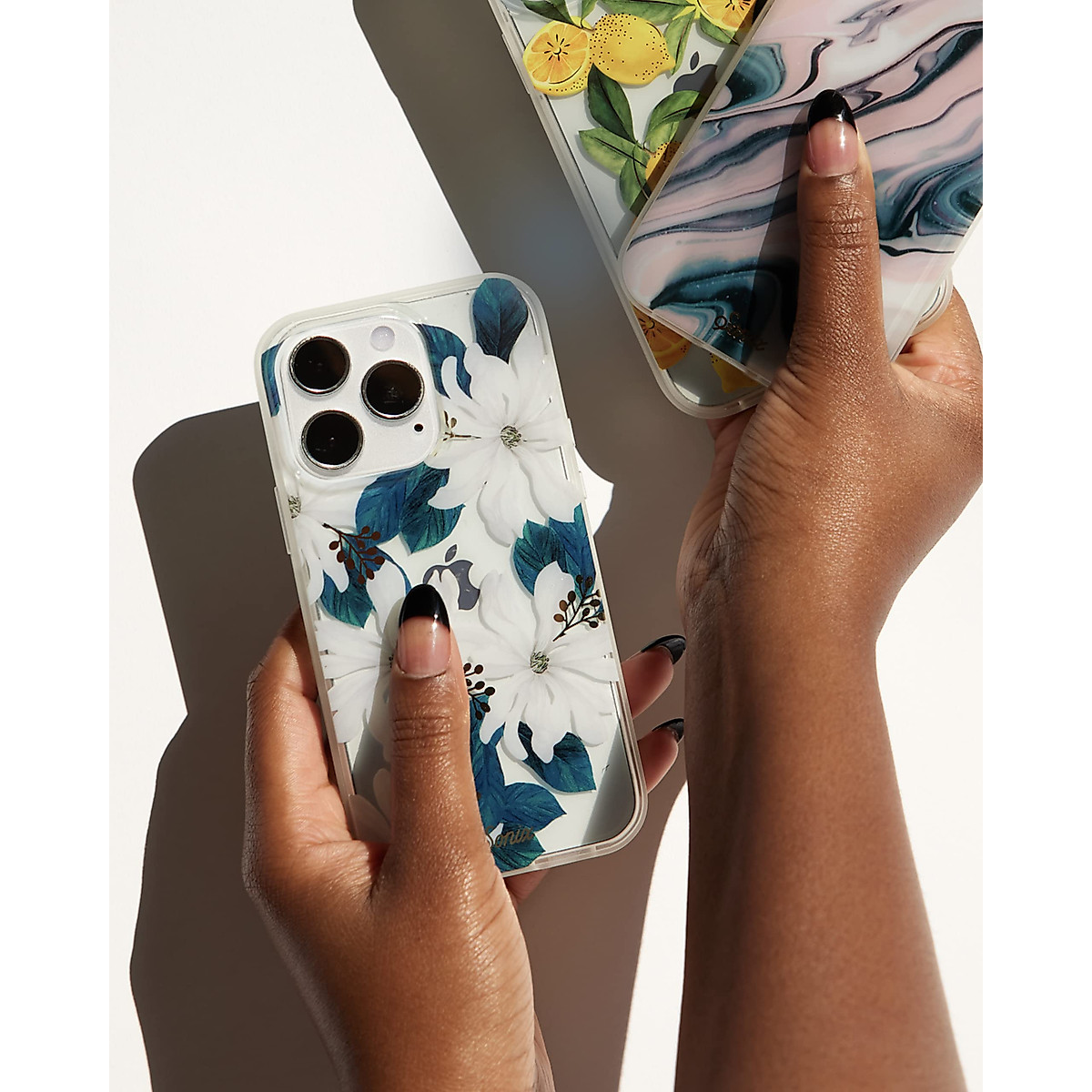 Sonix Phone Case for iPhone 13 Pro | 10ft Drop Tested | White Flower with Gold Foil | Delilah