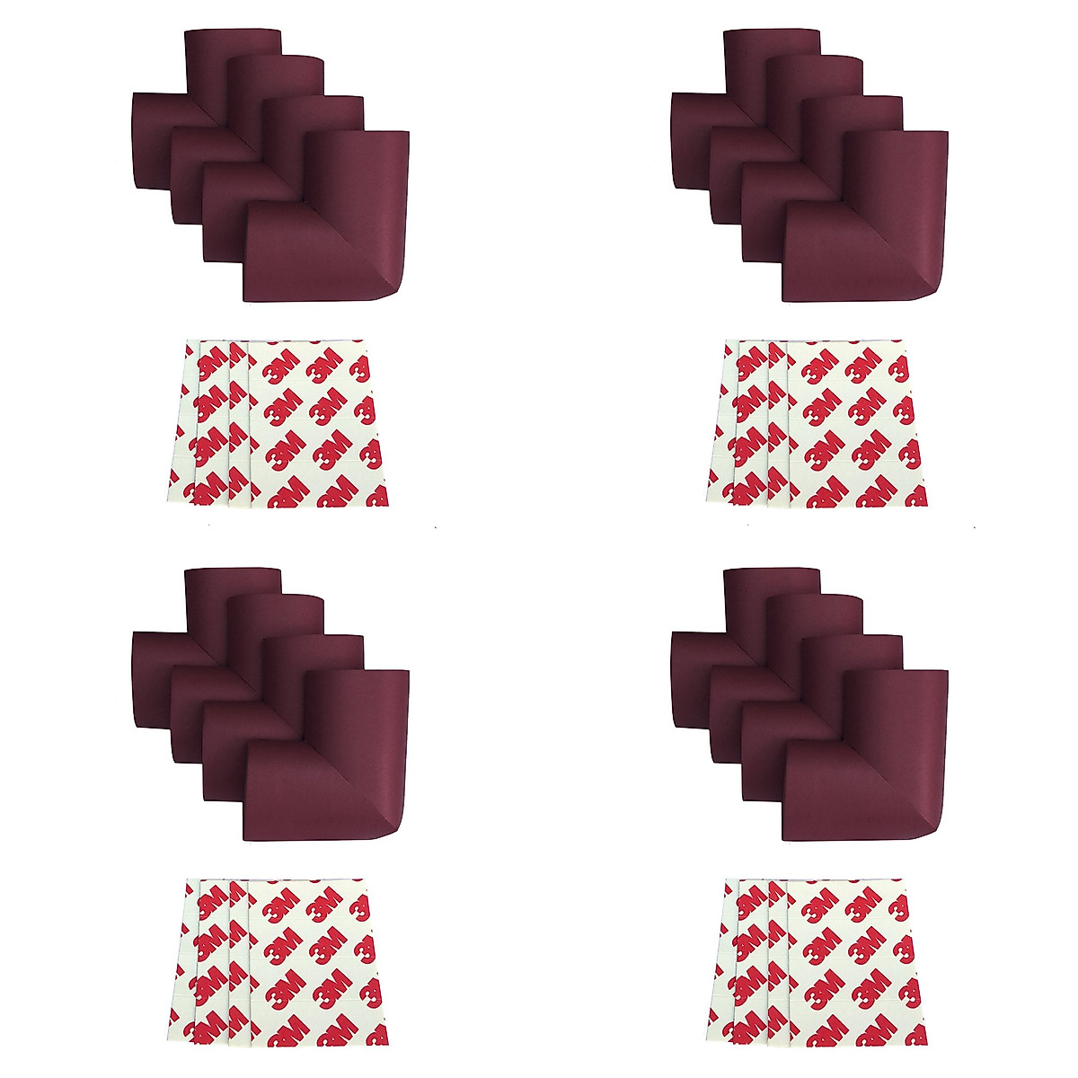 Premium Corner Guards from Bow-Tiger™ - 16 Corner Cushion Bumpers - Extra Dense Safety Foam Furniture and Table Protectors - Coffee