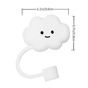 Abaodam 2Pcs Straw Tips Cover Straw Covers Cap for Reusable Straws Cloud Shape Straw Protector