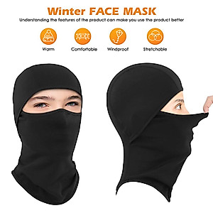 Ameceres Kids Balaclava Ski Mask Cold Weather Windproof Tactical Face Mask Winter for Skiing Snowboarding Cycling (1)