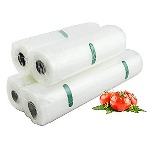 (Ship from US) Food Saver Vacuum Sealed Pockets,Cut to Size Roll,Storage Bags Rolls (2 rolls of 8" x 16.4'+2 rolls of 11" x16.4')
