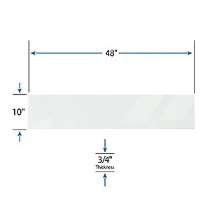 SSWBasics Tempered Glass Shelf - 10" W x 48" L x 3/16" - Set of 2
