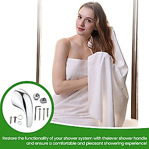 Shower Handle Replacement for Moen 100657 100224 179100 Lever Shower Handle, Compatible with Moen PosiTemp Valve Systems, Lever Shower Handle Kit for Single Handle Tub and Shower Faucets, Chrome