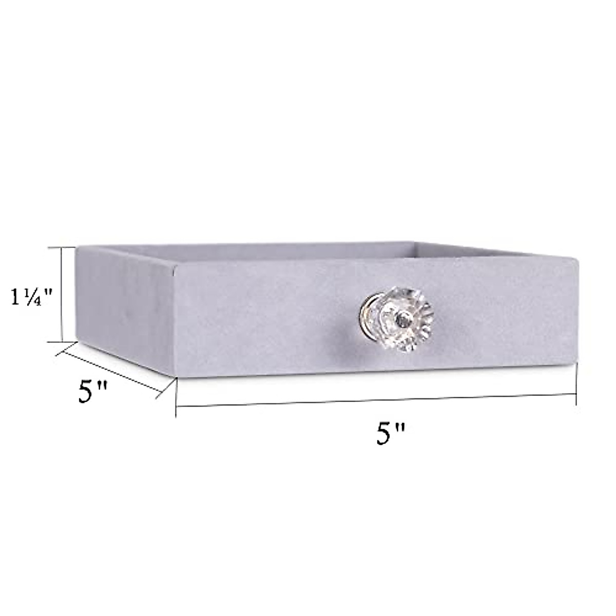 Frebeauty Acrylic Jewelry Box Clear Earring Organizer Storage Boxes,Necklace Hanging with 5 Removable Velvet Drawers Large Jewelry Display Case for Stud Rings Bracelets for Gift,(Grey)