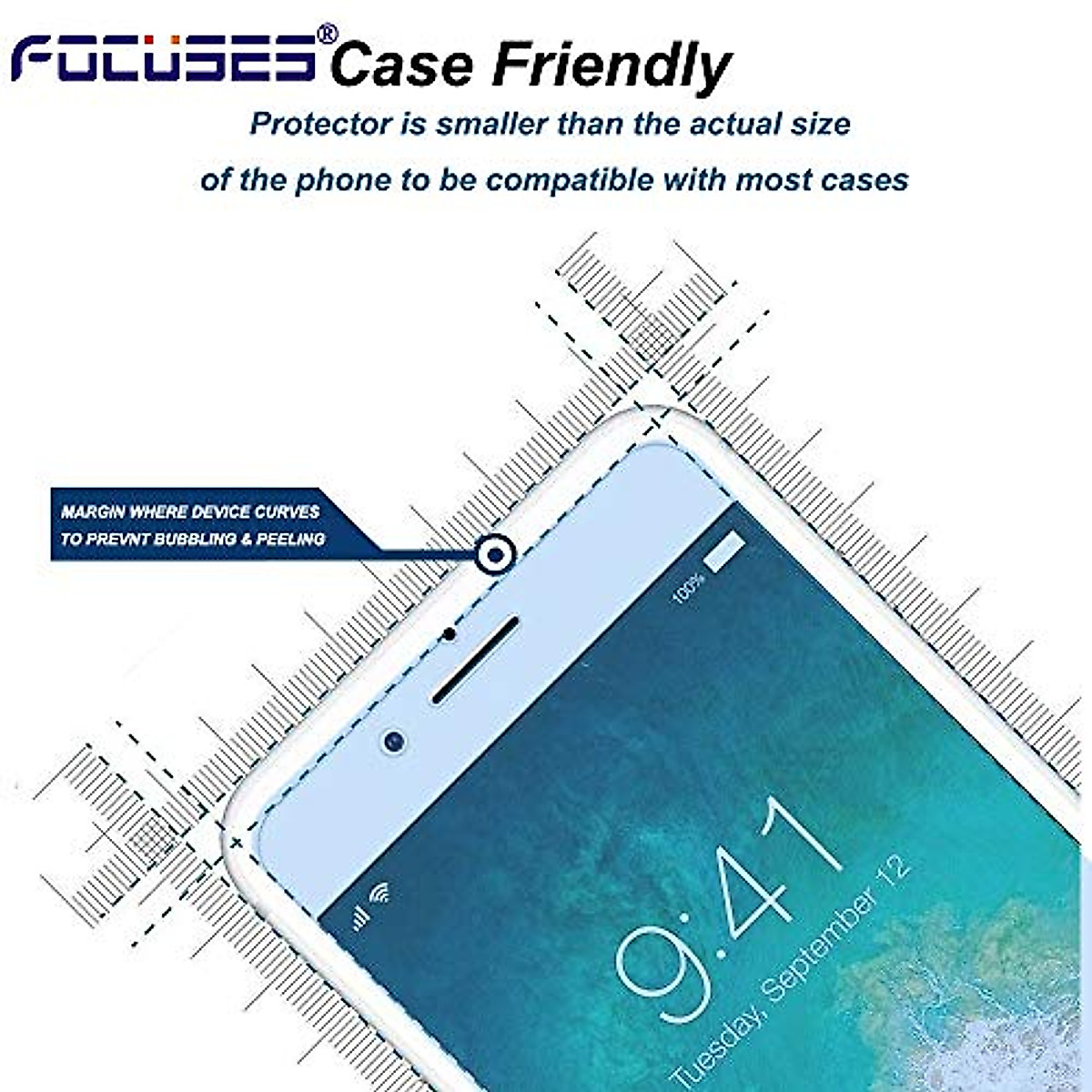 Focuses Screen Protector for iPhone 8,7,6S,6(4.7") iPhone 8 Blue Light Screen Protector Compatible iPhone 8/7/6S/6 (3 Pack)