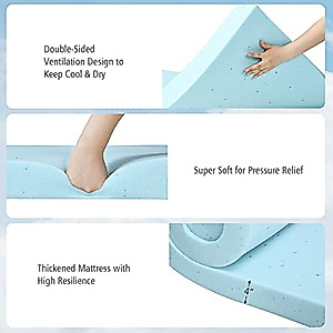 KOMFOTT Mattress Topper Full, 4 Inch High Density Gel Memory Mattress Foam Pad Topper for Full Size Bed