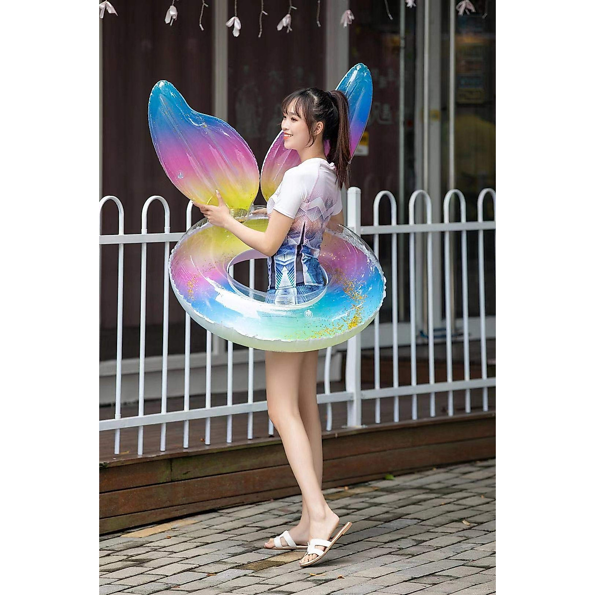 Inflatable Mermaid Pool Float - 2020 Floaties for Adults Pool Float Swimming Ring Pool Float Inner Tube Outdoor Beach Party Play Pool Water Toy for Adults