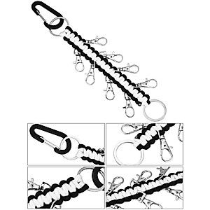 2 Pieces Paracord Cheer Bows Holder Paracord Keychain for Teen Girls Cheerleader Sports