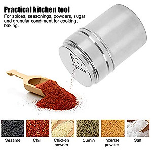 5Pcs Seasoning Bottle, Stainless Steel Spice Shaker with Rotating Cover, Spice Dispenser for Salt Powder Sugar Pepper Barbecue Tools