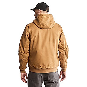 Timberland Men's Gritman Lined Canvas Hooded Jacket Outdoors Equipment, Dark Wheat, L