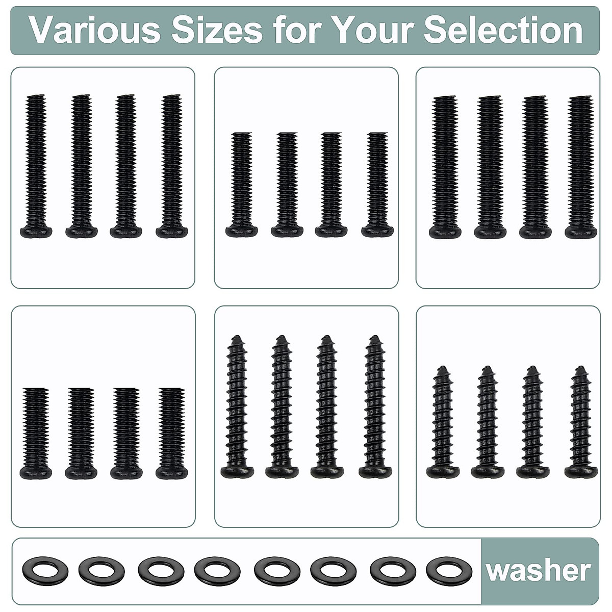 TV Stand Screws and Washers for Hisense TV Stand Legs Screws Kit for 32H4030F3 43R6E3 50R6E3 50A6G 55A6G 55H6570 55H6570G 58R6E3 58H6870 65R6E3 65H7809 65H6500F 65H6530F TV Stand Replacement Screws