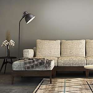 Newhouse Lighting NHFL-VE-BK Vesper Modern Floor Lamp with LED Bulb Included, Black