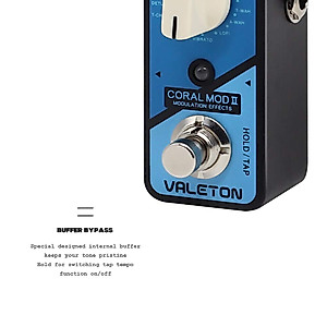 Valeton Coral Mod II Digital Modulation Chorus Flanger Phaser Univibe Tremolo Lofi Multi Effects Guitar Bass Pedal