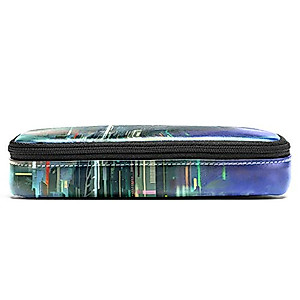 in The Style of Cyberpunk Leather Pencil Case Pen Bag with Double Zipper Stationery Bag Storage Bag for School Work Office Boys Girls