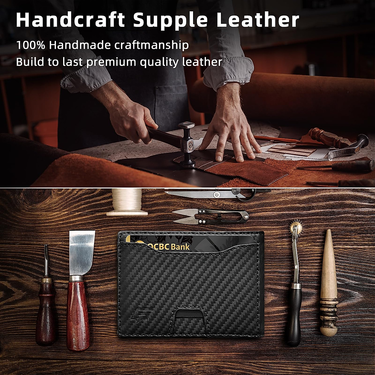 ECOZATU Slim Minimalist Wallet for Men- Money Clip Wallet | Bifold Men Wallets | RFID Blocking Wallet | Genuine Leather Wallets for Men | 12 Card Holder Mens Wallet | Mens Front Pocket wallet