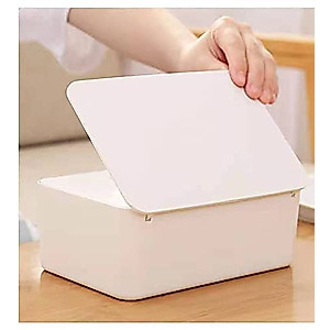 Baby Wipe Dispenser Holder, Baby Wipes Case, Baby Wipe Holder Keeps Diaper Wipes Fresh, Easy Open & Close Wipe Container (White)