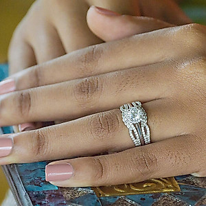 TwoBirch 0.57 Ct. Double Infinity Wedding Ring Guard Enhancer in Sterling Silver (CZ or MOISSANITE) (Cubic Zirconia, 6)