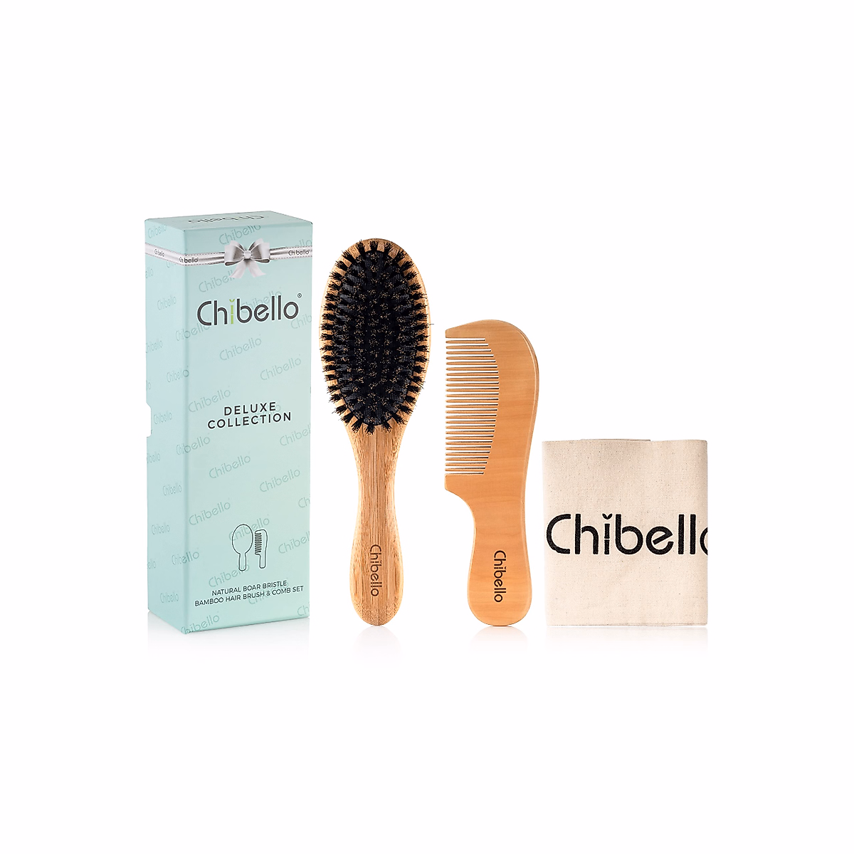 Boar Bristle Hair Brush Set - Designed for Kids, Women and Men. Natural Bristle Brushes Work Best for Thin and Fine Hair, Add Healthy Shine, Improve Texture, Reduce Frizz. Wood Wet Detangler Comb