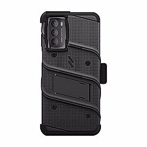 ZIZO Bolt Bundle for Moto g Stylus 2022 Case with Screen Protector Kickstand Holster Lanyard - Black