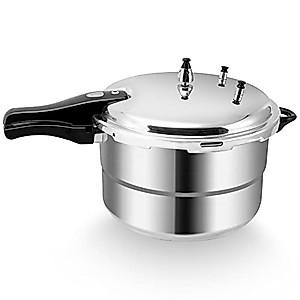 BreeRainz 16 Quart Pressure Cooker, 10 Psi Aluminum Pressure Canner w/Triple Valves & Auto Lock System, Steamer Rack Included