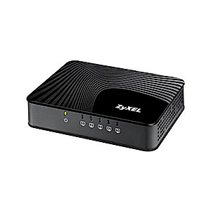 Zyxel 5-Port Gigabit Ethernet Unmanaged Switch | Plug & Play | Gaming and Media Optimized QoS Ports | Plastic Case | Desktop or Wall-Mount | Ethernet Splitter | Limited Lifetime Warranty | GS105Sv2