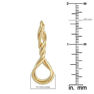 Kooljewelry 10k Yellow Gold Twisted Elongated Hoop Earrings