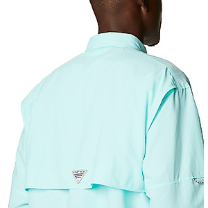 Columbia Men's PFG Bahama II Long Sleeve Shirt, Breathable, UV Protection, Gulf Stream/Realtree Edge, X-Large