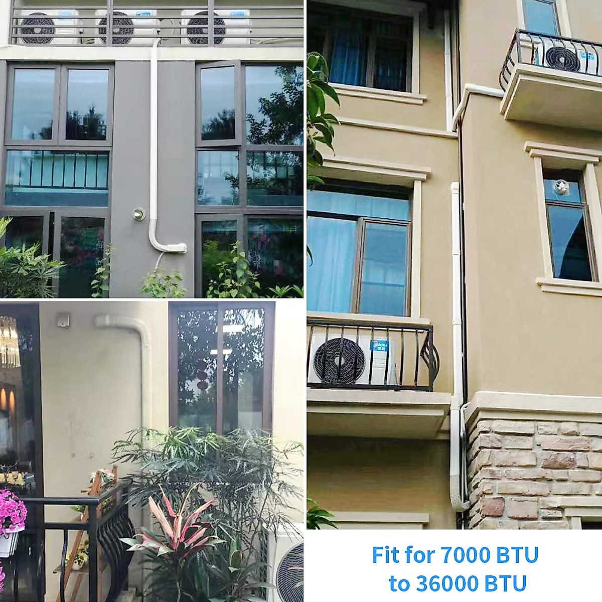 Cestluck 4'' 17 Ft Mini Split Line Cover Set Kit, Ductless Pipe Cover for Mini Split Line, Line Set Cover for Mini Split, Central AC Pipe Cover