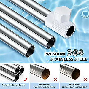 Corner Shower Caddy Tension Pole: Rust Proof 4Tier Shampoo Storage Organizer for Inside Shower - Telescoping Rod Shower Rack for Bathroom and Bathtub - Restroom Floor Standing Bath Rack Holder