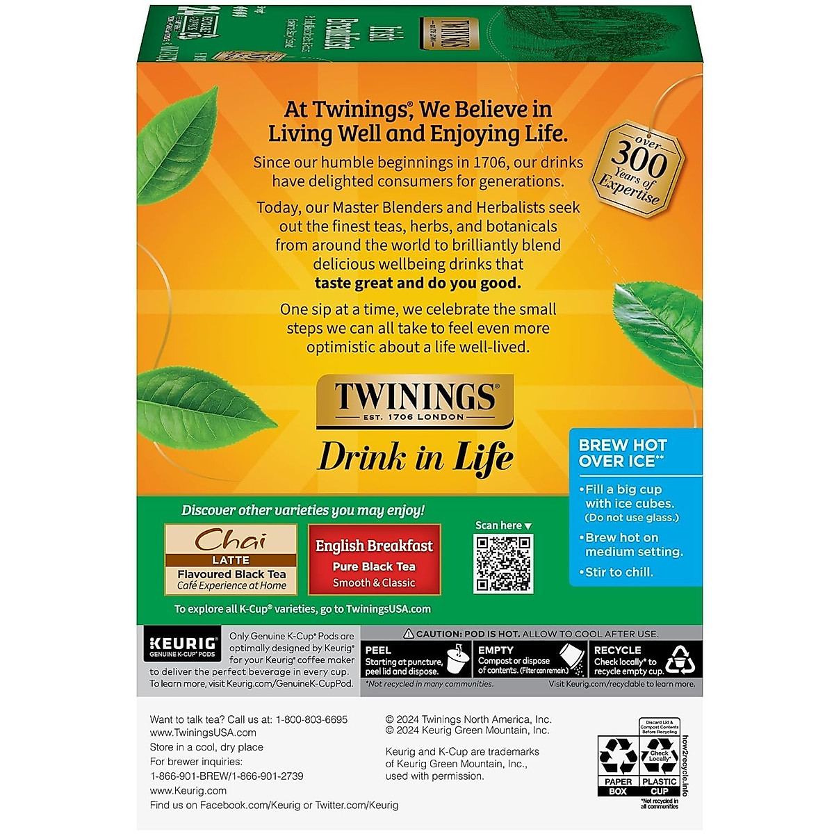Twinings Irish Breakfast Tea K-Cup Pods for Keurig, Caffeinated Black Tea, Robust, Strong, Bold Flavour, 24 Count (Pack of 2)
