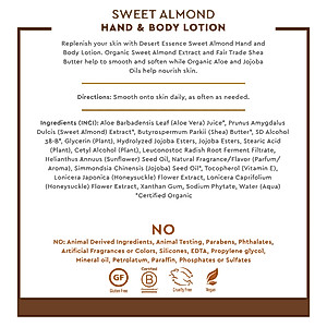 Desert Essence Hand and Body Lotion, Sweet Almond, 8 oz