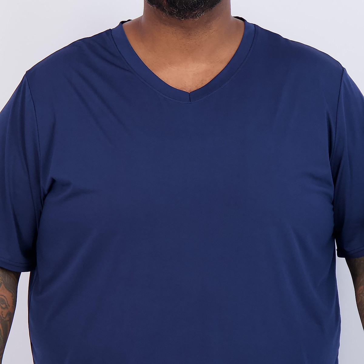 Real Essentials 3 Pack: Mens Big and Tall Tech Stretch Short Sleeve Quick Dry Fit T-Shirt Wicking Active Athletic Gym Top Plus Size Clothes Lounge Sleep Running V Neck Workout Tee- Set 6, 5XLT