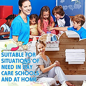 20 Pcs Daycare Cot Sheets for Toddler and Preschool Pure Cotton Breathable Fabric White Cot Sheets Standard Daycare Cot Bed Fitted Sheet for Boys and Girls, 51.18'' W x 23.62'' L (20 Pcs)