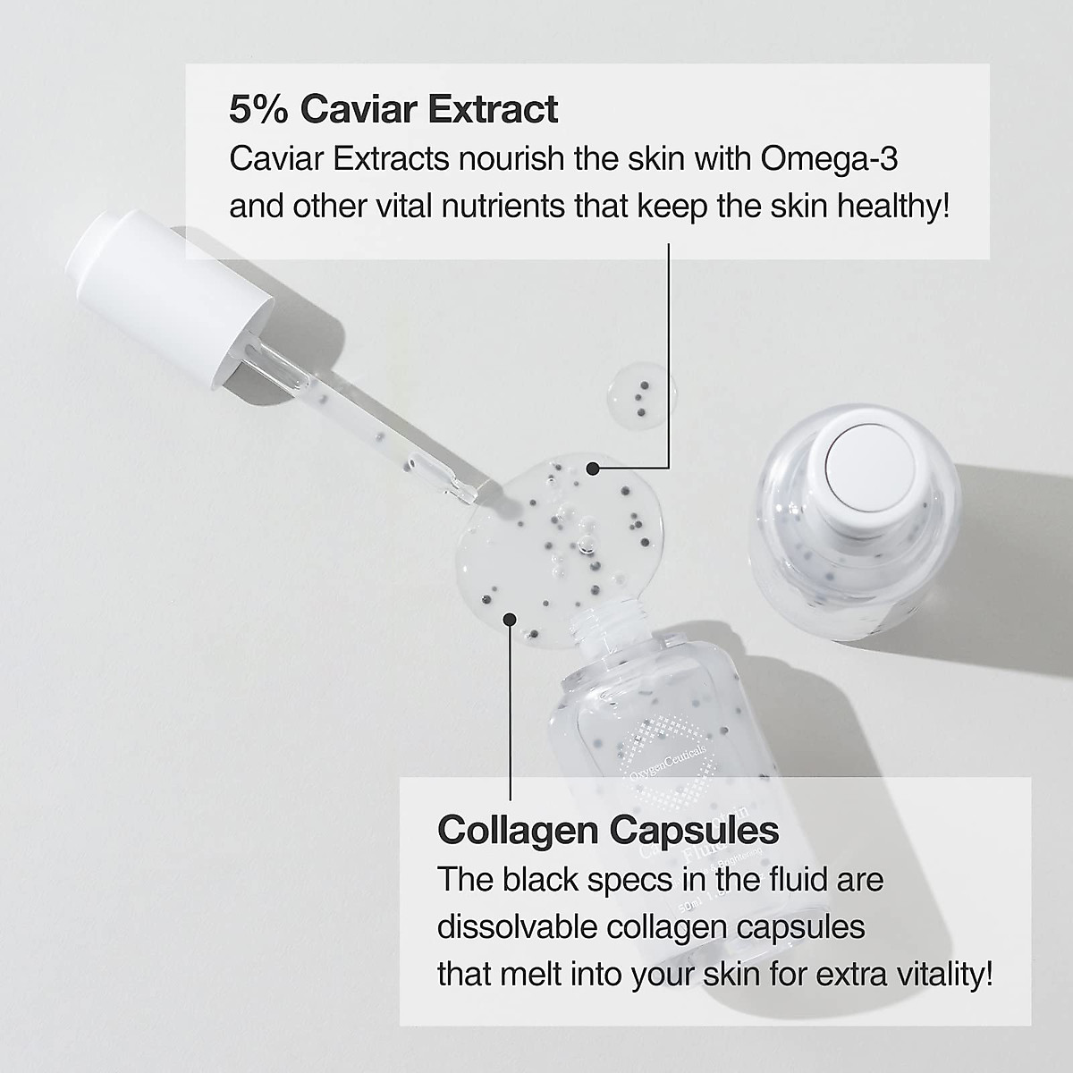 Premium Anti Aging Caviar Protein Fluid, Anti Aging Facial Serum for Face and Neck with Caviar Extracts, High nutrition Serum, Caviar Extracts Serum, 50ml/1.69 oz