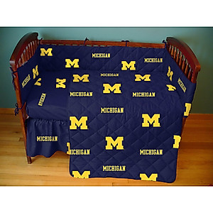 College Covers Michigan Wolverines Pair of Fitted Crib Sheets, 28" X 52" X 6", White