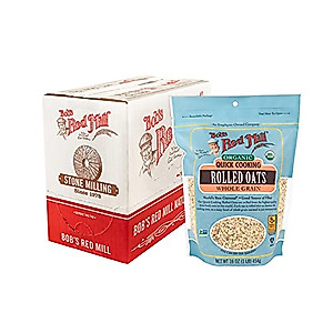 Bob's Red Mill Organic Quick Cooking Rolled Oats, 16-ounce (Pack of 4)