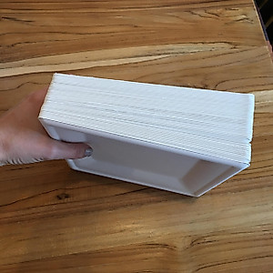 Susty Party 8-Inch Compostable Square Plates (50 Plates), Sugarcane Heavy Duty Disposable Biodegradable Plate, White