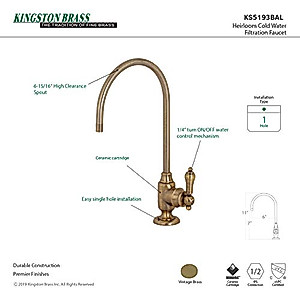 Kingston Brass KS5193BAL Heirloom Single-Handle Water Filtration Faucet, Antique Brass