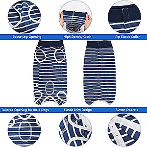 Dog Recovery Suit Cats Bodysuits for Abdominal Wounds Recovery Shirt for Male Female Pet Surgical Snugly Suit After Surgery Anti-Licking Dog Onesies, Substitute E-Collar & Cone Medium