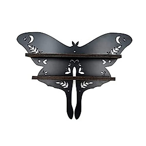 FBJFD Moon Lamp Decor Crystal Shelf Essential Oil Display Floating Shelves Wood Versatle Wall Shelves House Decorations for Home (Moth)