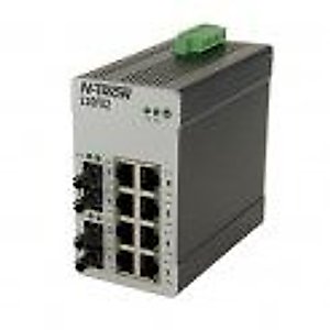 Red Lion Controls/N-Tron 110FX2-ST 10 Port Industrial Ethernet Switch, 8 x 10/100BaseTX, 2 x 100BaseFX Fiber Ports, DIN-Rail, Multimode, ST Style Connector, 2km.