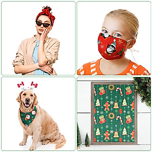 YARNOW 12 Pieces Christmas Fabric Bundles Squares Fabric Bundle Xmas Fabric for Xmas Sewing Crafting DIY Supplies (18.9 x 20.5 Inch)