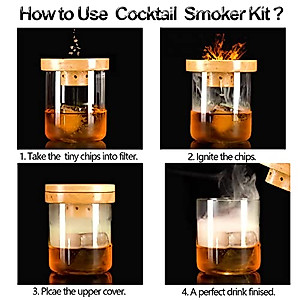 Cocktail Smoker Kit- Whiskey Smoker, Drink Smoker Infuser Kit for Bourbon, Cocktail, Whiskey, Gift for Men, Cocktail Smoker Kit
