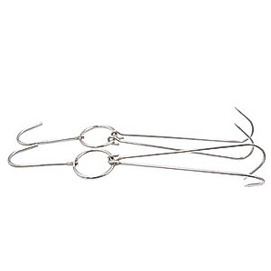 Alele Double Hooks Meat Hooks Poultry Roasting Hooks Butcher Hook Processing Meat Hook Stainless Steel Rotary Device Slaughtering Barbecue (13.4in Meat Hooks)