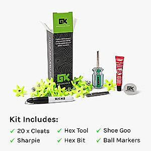 Golfkicks - Spikes Kit - Turn Sneakers into Golf Shoes - Shark Tank Featured - DIY Golf Shoe Making - Add Cleats to Any Shoe - Golf Spikes