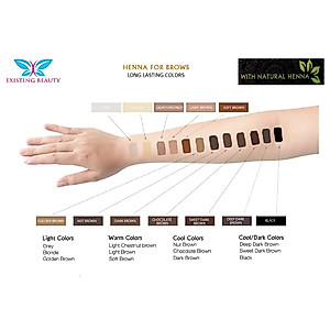 Dark Brown Eyebrow Henna Tint for Eyebrow Color- Professional Henna Brow Kit Including Use Instructions and Mixing Bowl 3x 1g Packets Brow Dye by Existing Beauty